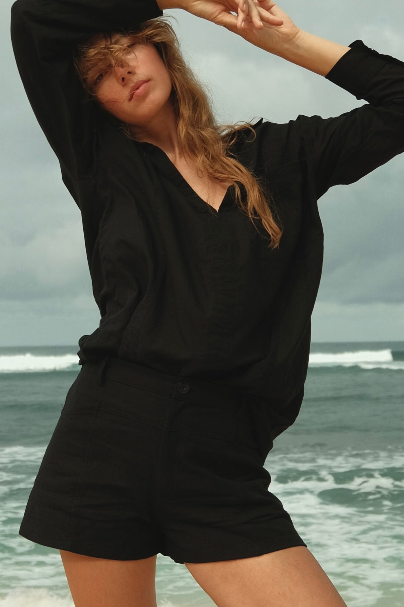 The Dawn Shorts with Side Panels - Black – One Fable